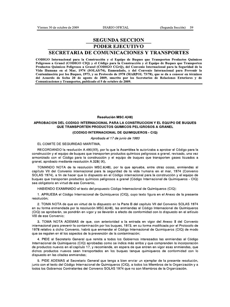 Codigo Internacional CIQ | PDF