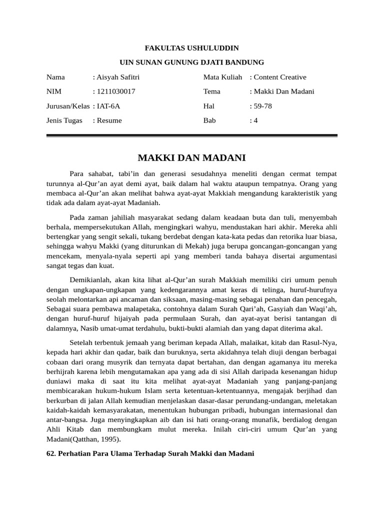 Makki Dan Madani | PDF | Sejarah