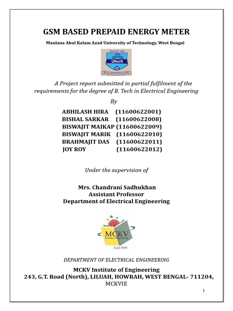 GSM BASED PREPAID ENERGY - Project Report | PDF | Radio Frequency ...