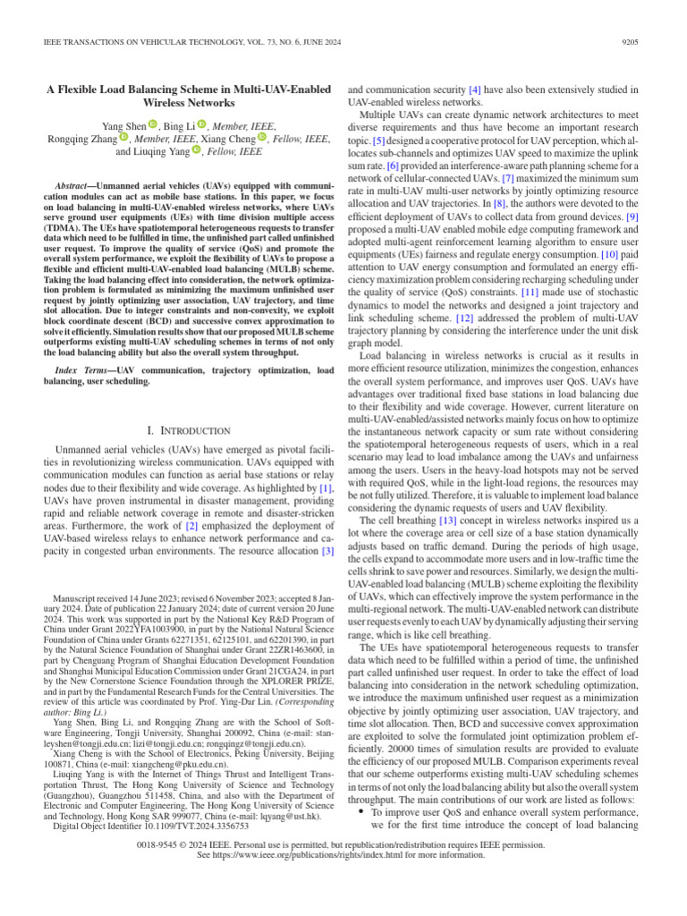 A Flexible Load Balancing Scheme in Multi-UAV-Enabled Wireless Networks | PDF | Computer Network ...