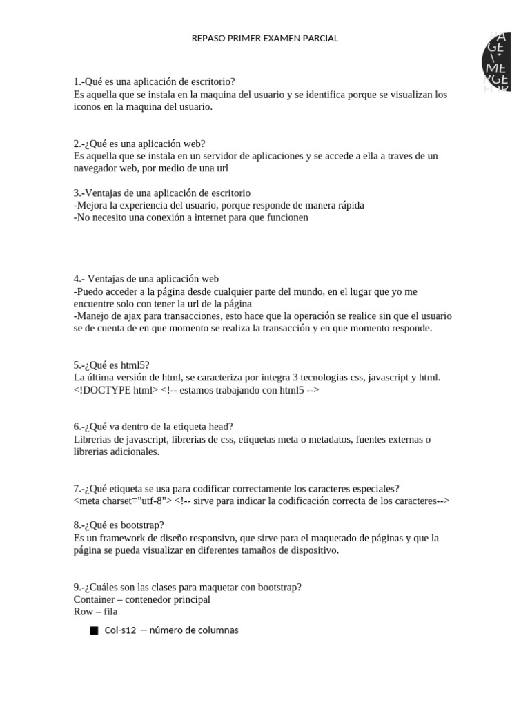 Guia Examen | PDF | Bootstrap (marco frontal) | HTML