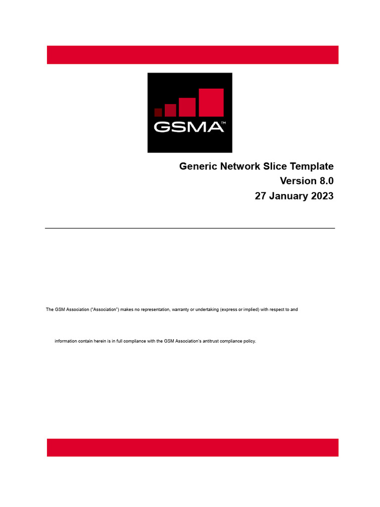 Generic Network Slice Template 27 January 2023: This Is A Non-Binding ...