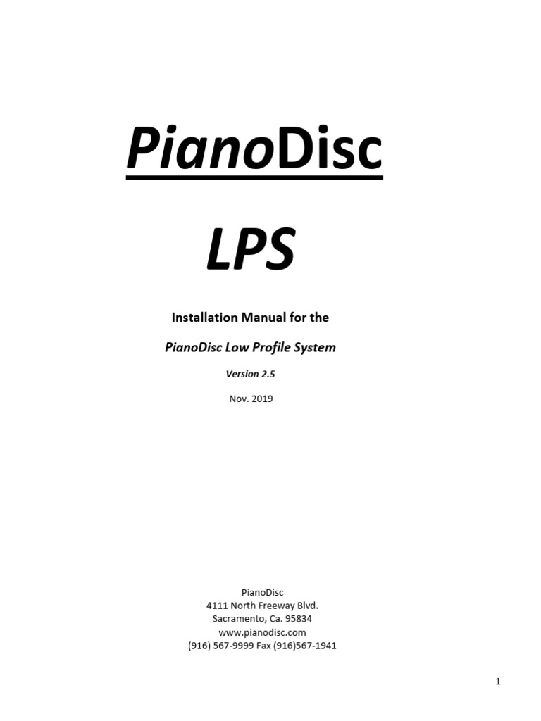 Low Profile PianoDisc Installation Manual Version 2.5 - Nov. 2019 | PDF ...
