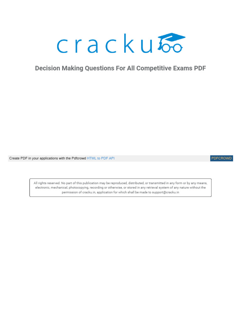 Decision Making Questions Book | PDF