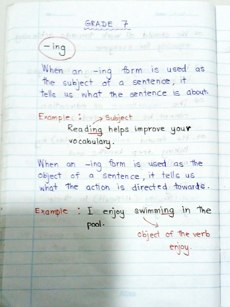 Grade 7 Grammar Lesson PDF 1 | PDF
