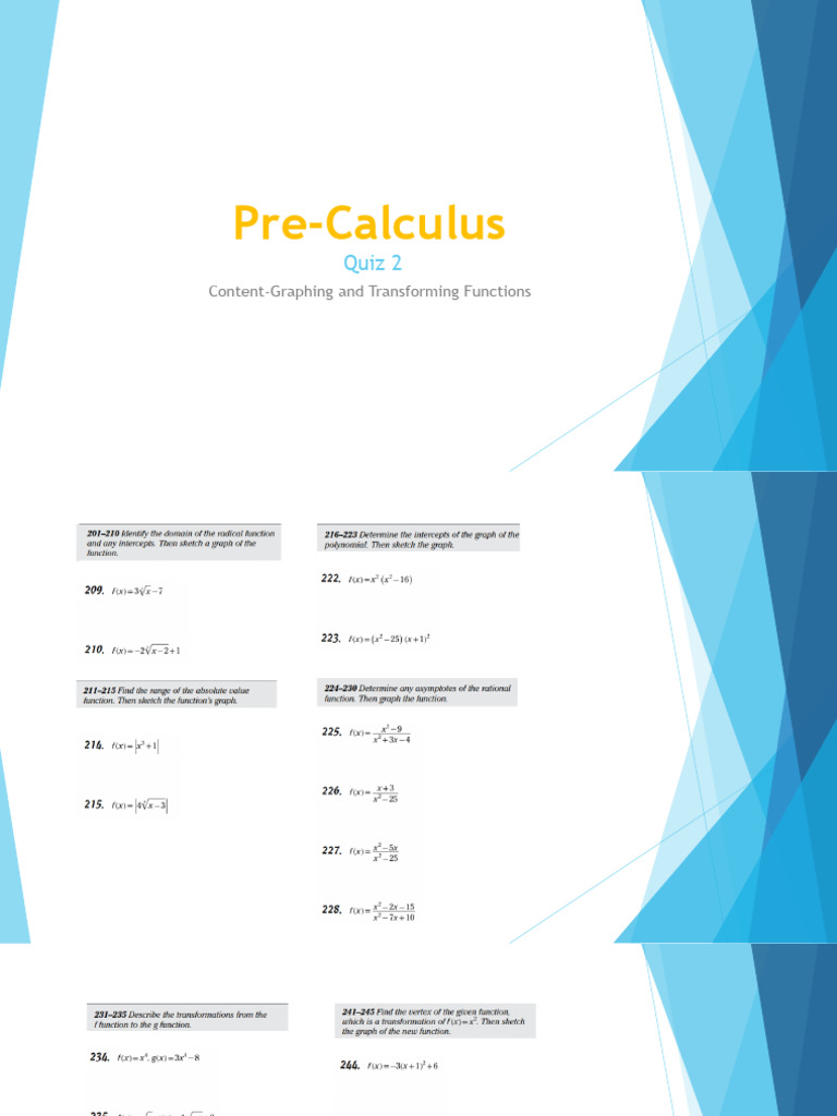 TAS Pre-Calculus Quiz 2 | PDF