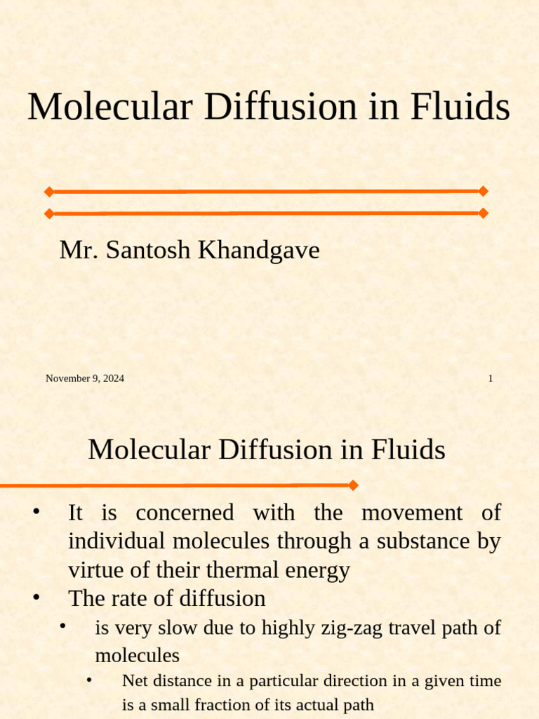 Molecular Diffusion in Fluids | PDF | Diffusion | Chemical Engineering