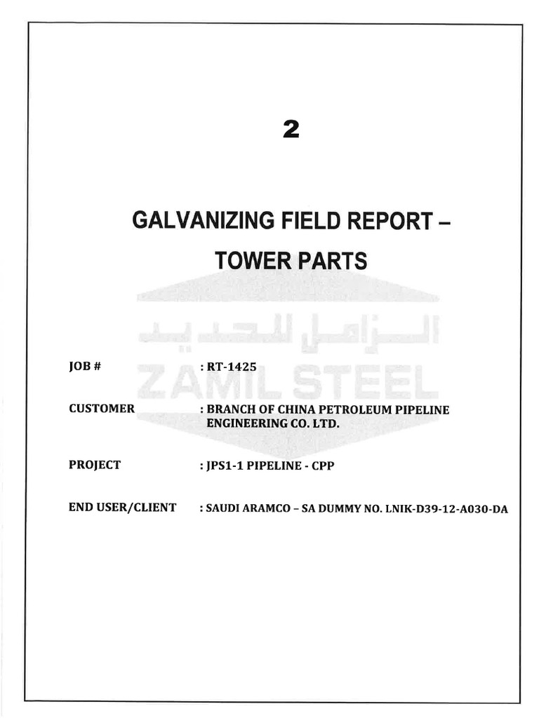 2 Galvanizing Field Report | PDF