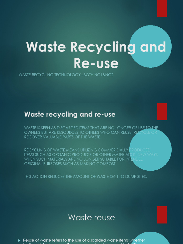 Waste Recycling and Re-Use | PDF | Reuse | Waste