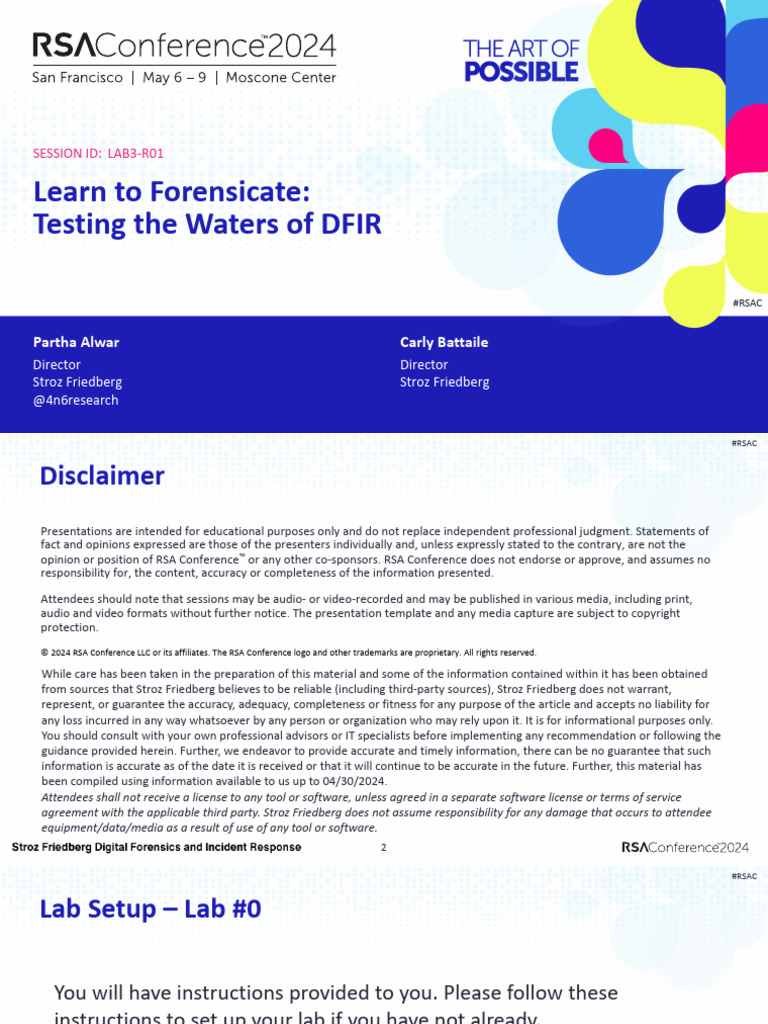 2024 USA24 LAB3 R01 01 Learn To Forensicate Testing The Waters of DFIR ...