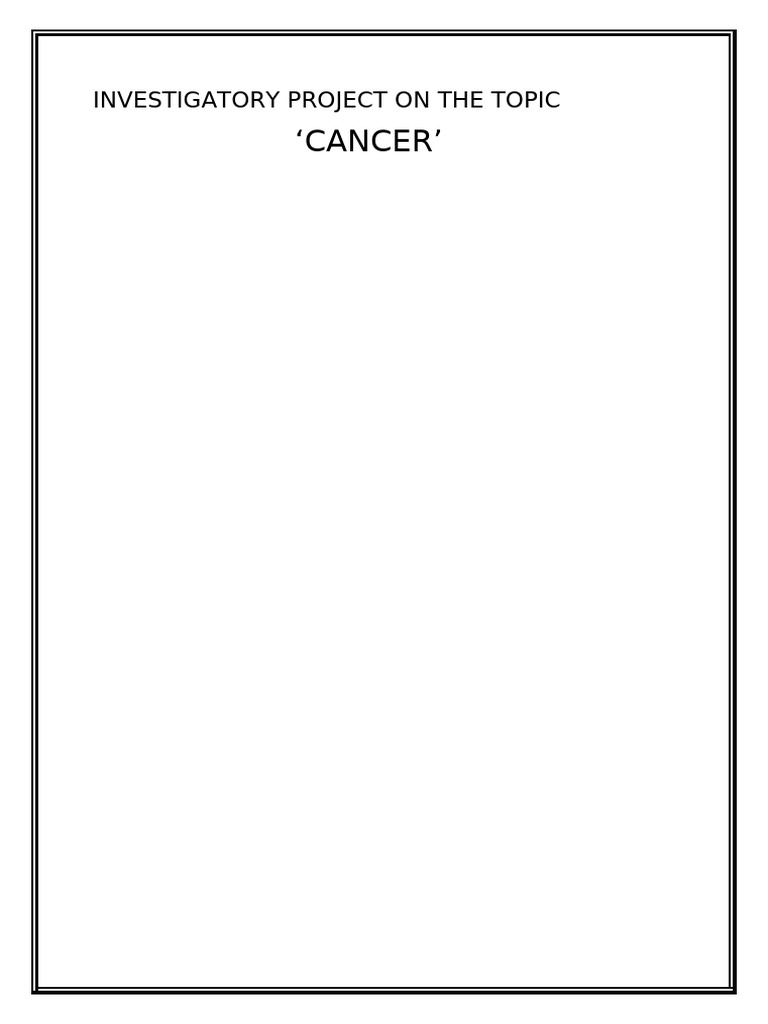 Bio Project Front Page | PDF