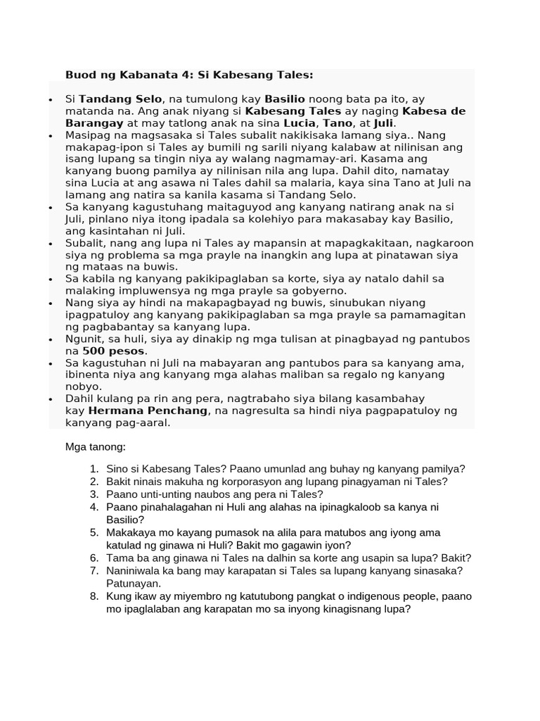 Kabanata 4 El Fili | PDF