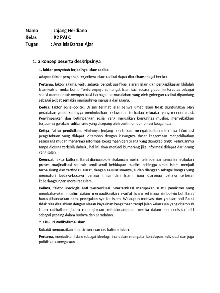 Tugas Analisis Bahan Ajar Modul 7 | PDF