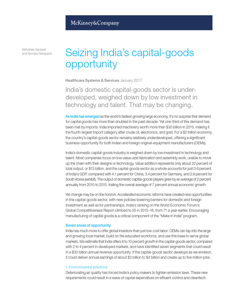 Seizing Indias Capital Goods Opportunity | PDF | Agriculture ...