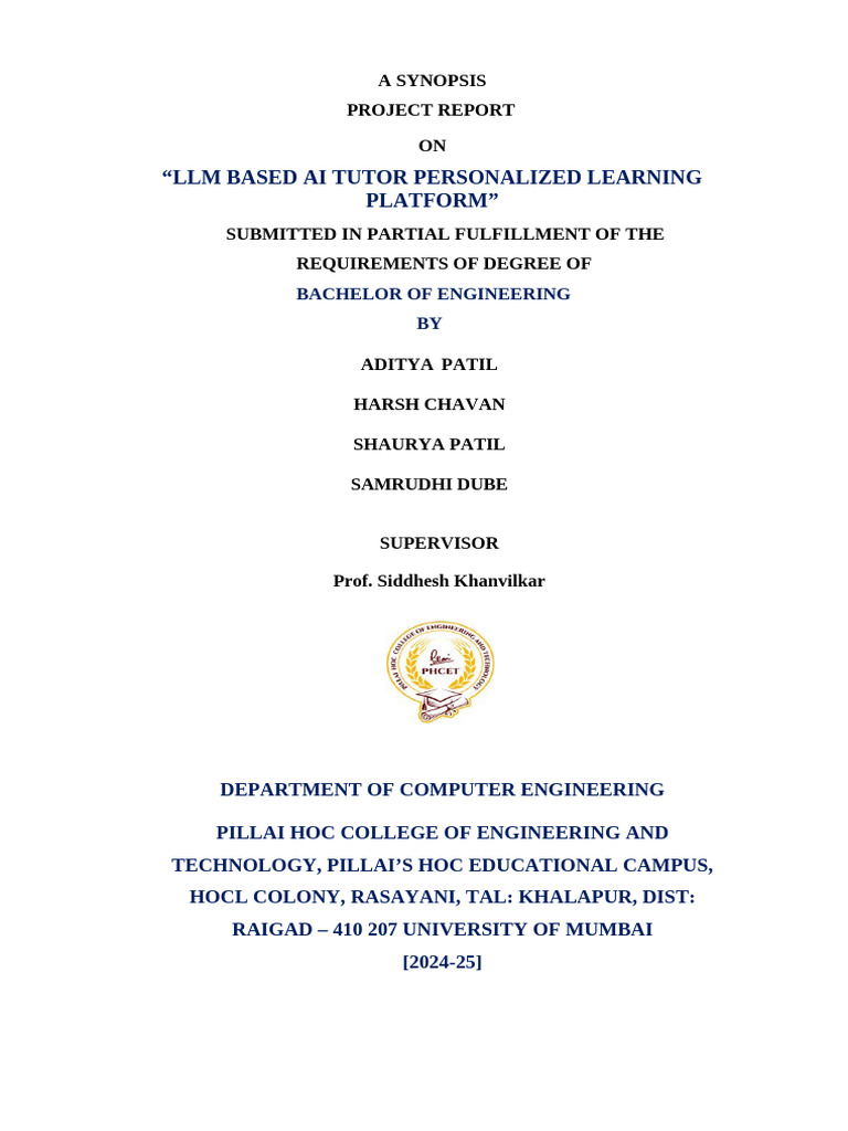 Major Report - LLM Executed | PDF | Databases | Artificial Intelligence