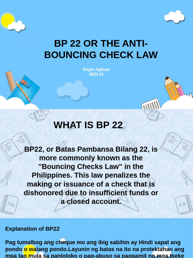 BP 22 or The Anti Bouncing Check Law | PDF