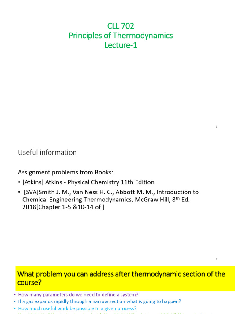 lecture1_2024 | PDF | Heat | Gases
