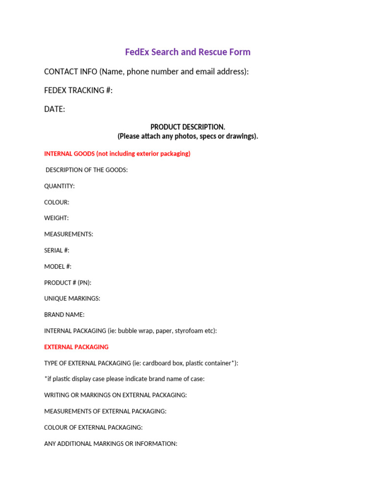 Search and Rescue Form | PDF