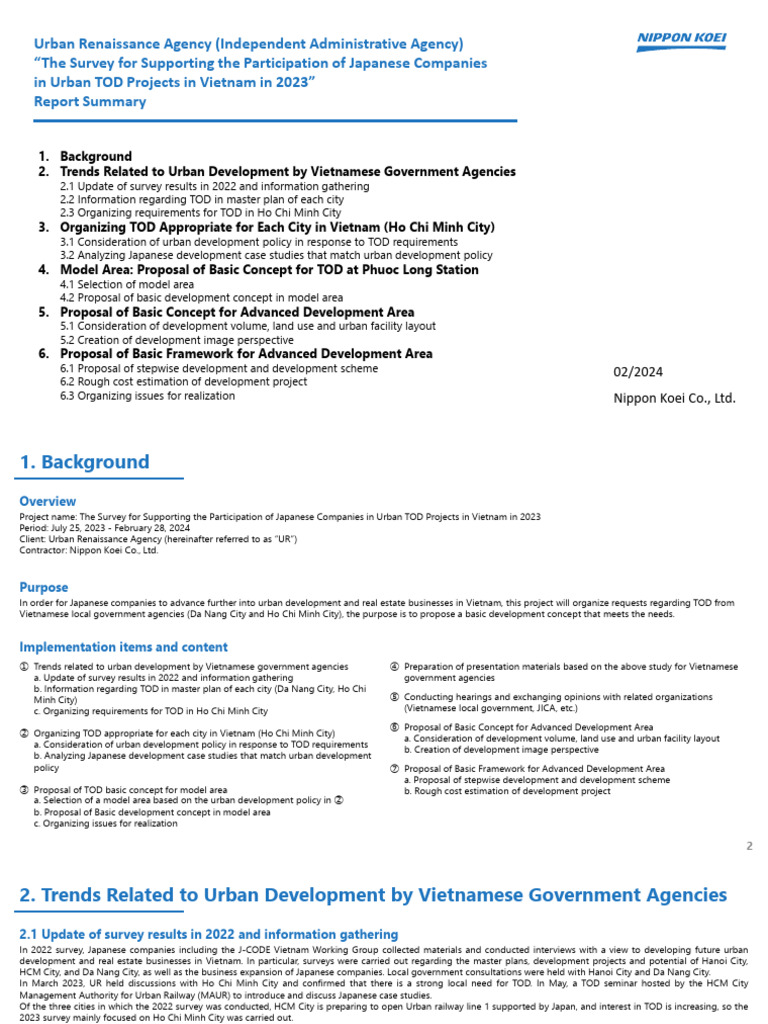 Pilot HCM TOD Report - 2024 | PDF | Ho Chi Minh City | Vietnam