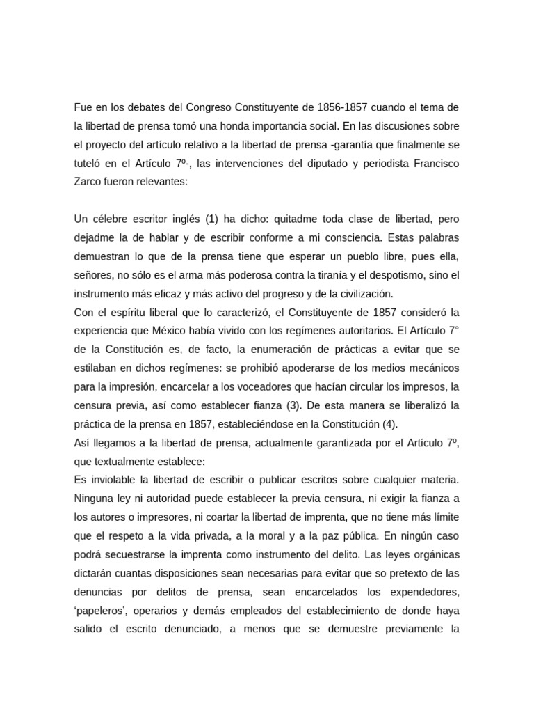 Antecedentes Históricos de La Ley de Imprenta. | PDF | Constitución ...