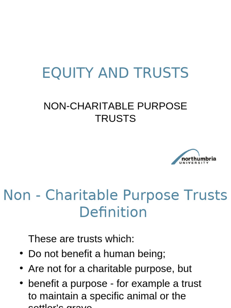 Non-Charitable Purpose Trusts | PDF | Private Law | Property Law