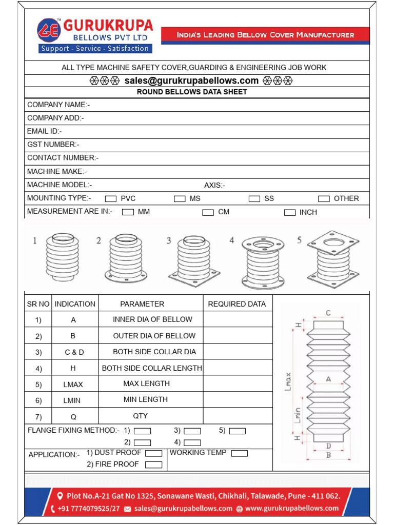 Round Bellow Data Sheet | PDF | Technology & Engineering