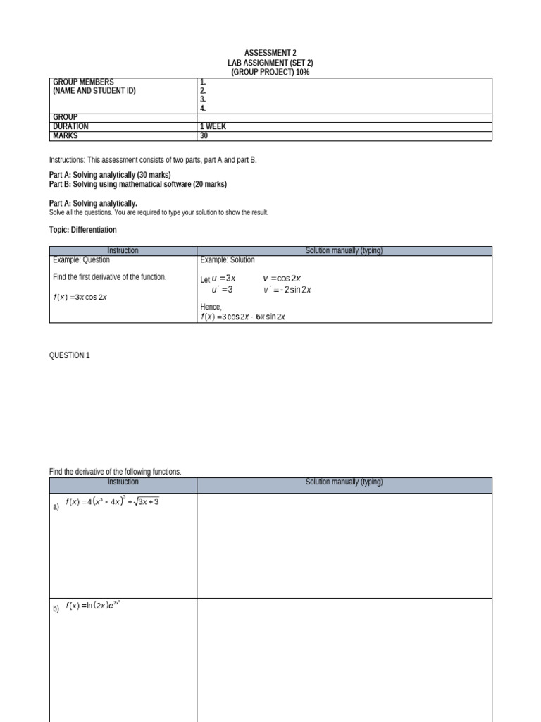 Assessment 2 - Lab Assignment - Set 2 - Question - Jun24 | PDF | Function (Mathematics) | Derivative