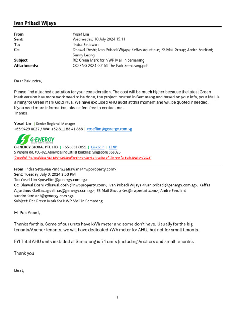 Proposal For The Park Semarang (NWP) | PDF | Information