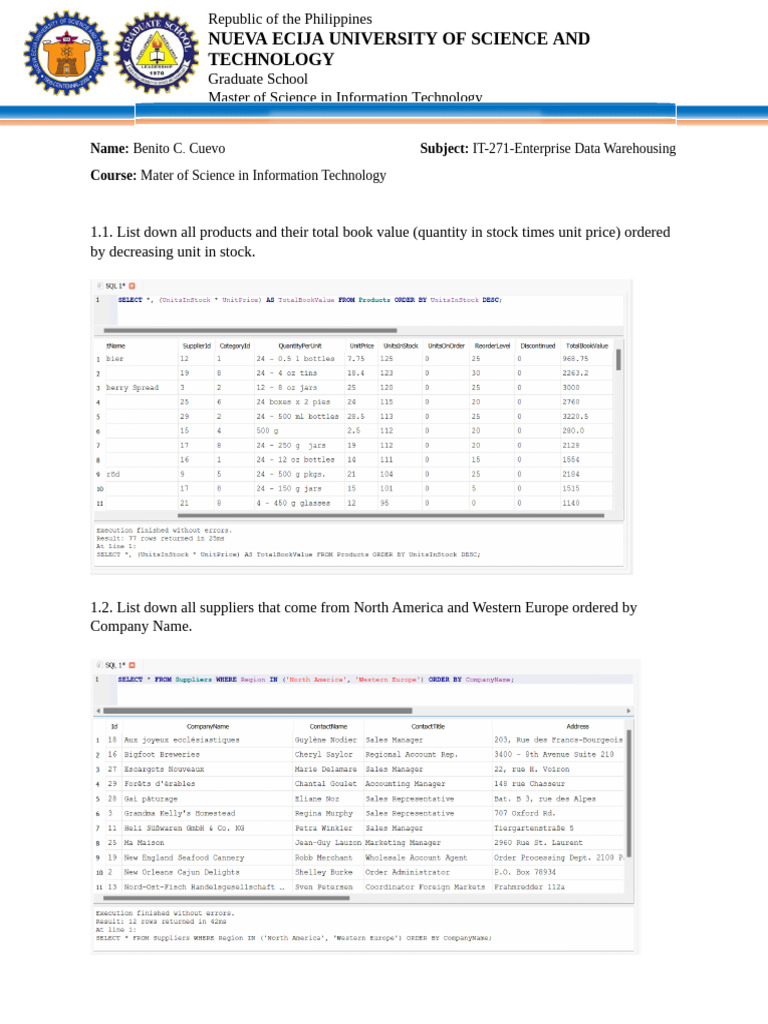 Northwind Database | PDF