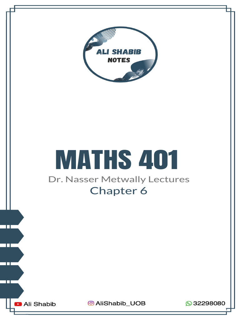 Ali Shabib MATHS401 Chapter 4 | PDF | Operator Theory | Functions And Mappings
