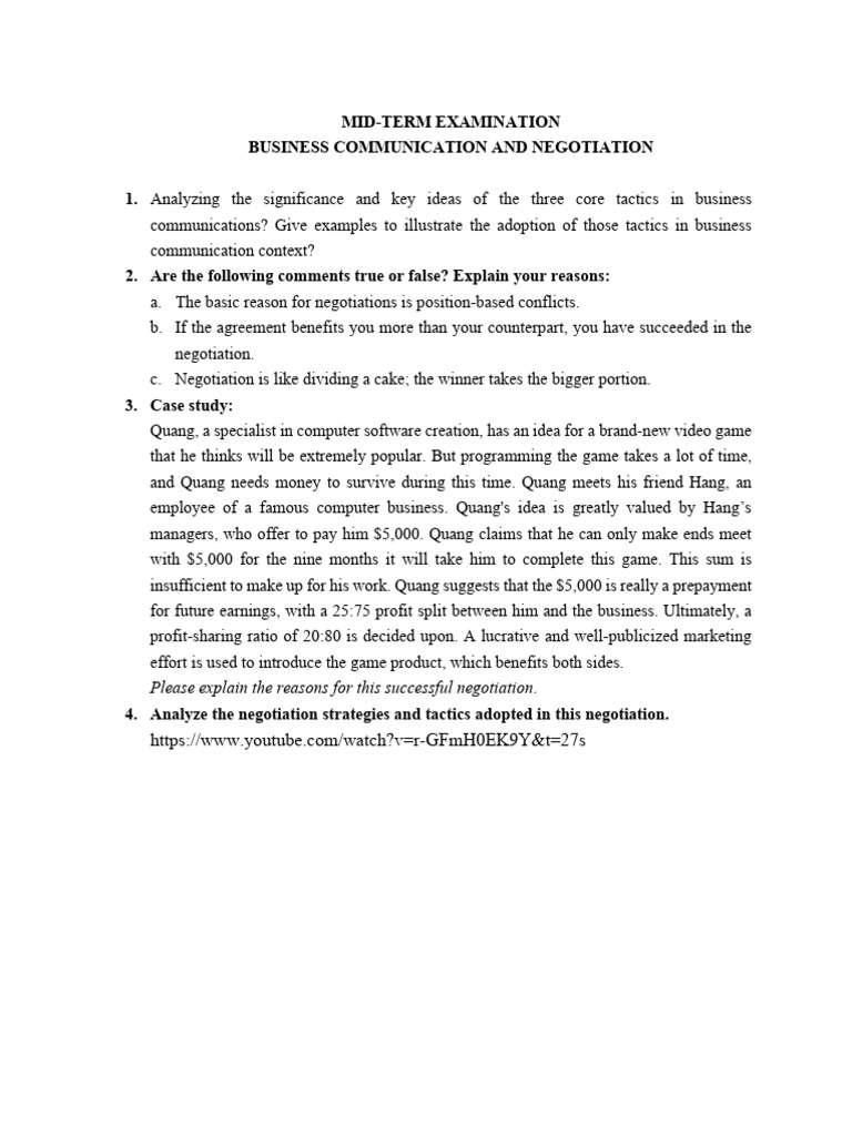 Business Communication Exam Strategies | PDF | Business