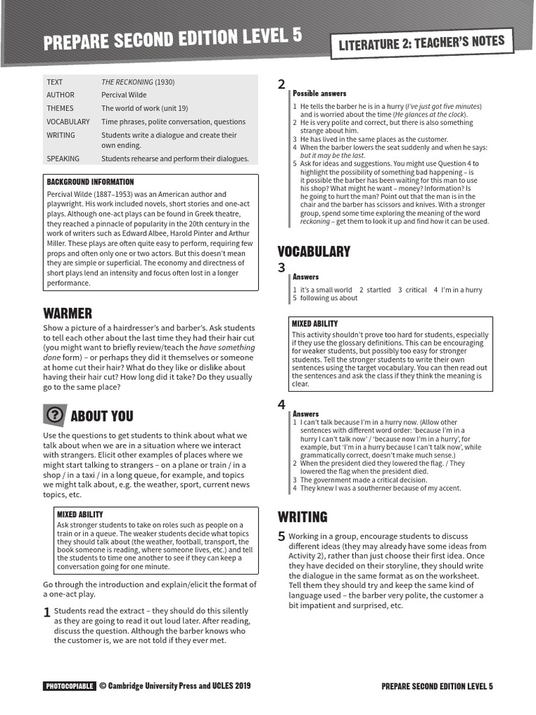 PREPARE_5_Literature_2 | PDF