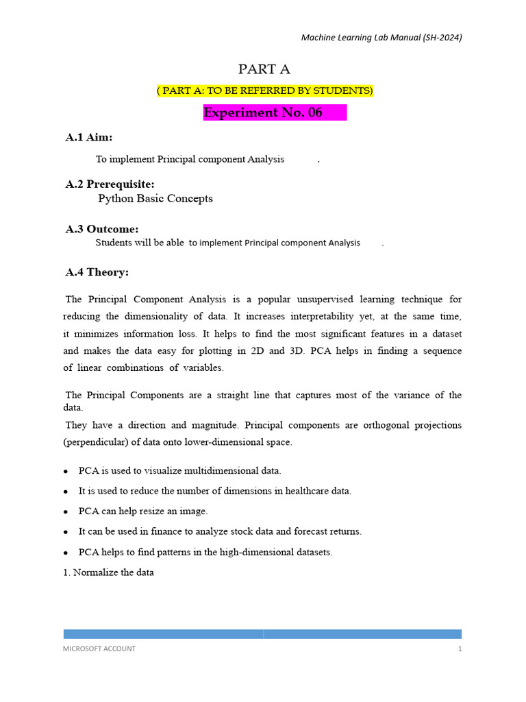 B43_Exp6_ML | PDF | Principal Component Analysis | Eigenvalues And ... B43_Exp6_ML | PDF | Principal Component Analysis | Eigenvalues And ...