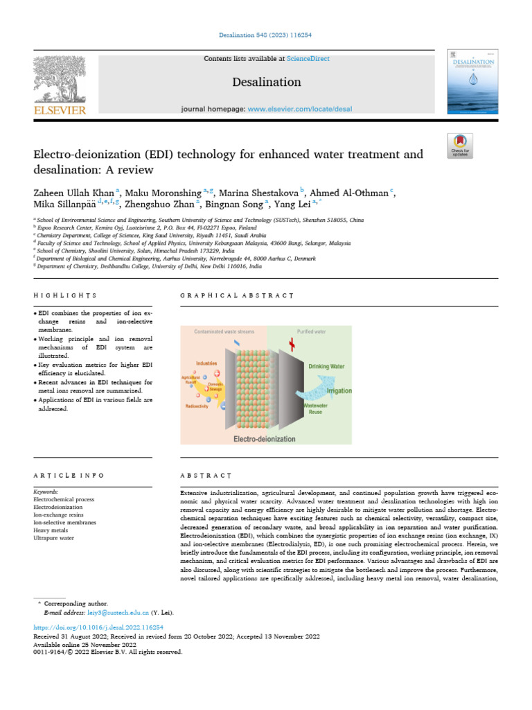 Electro-Deionization (EDI) Technology for Enhanced Water Treatment and ...