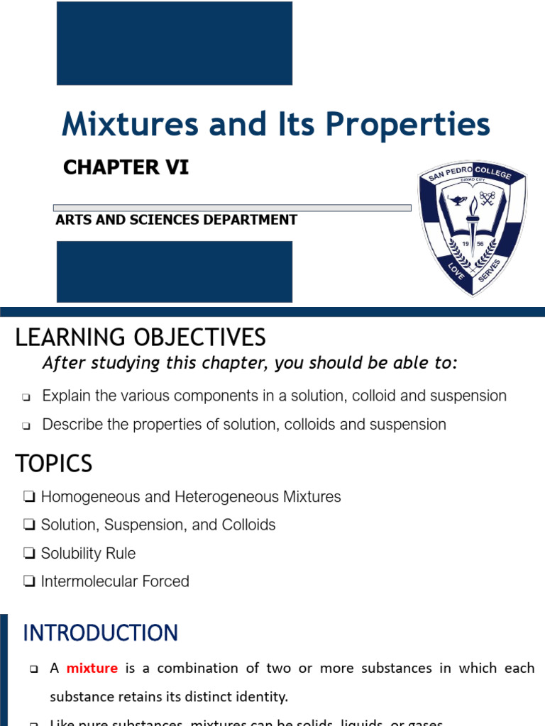 CHAPTER 6-Mixtures and Its Properties | PDF | Mixture | Chemical Polarity