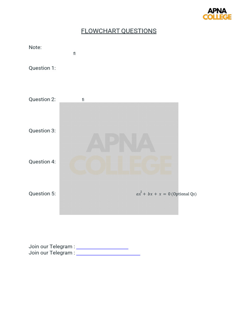 Flowchart Questions | PDF | Teaching Methods & Materials
