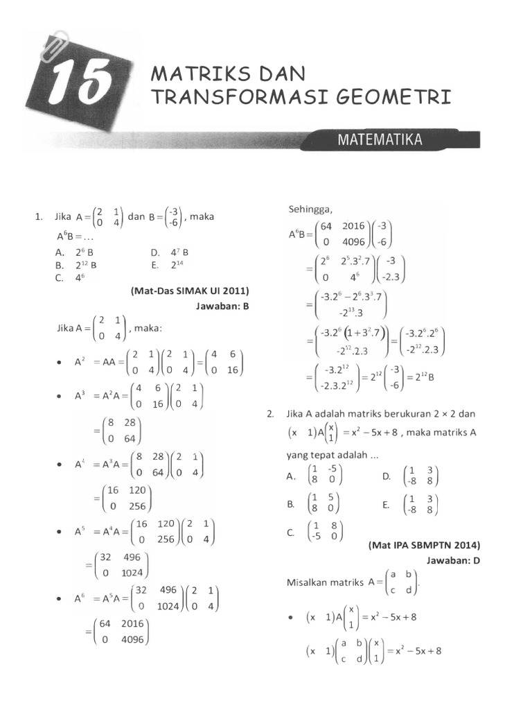 Matriks dan Transformasi Geometri | PDF