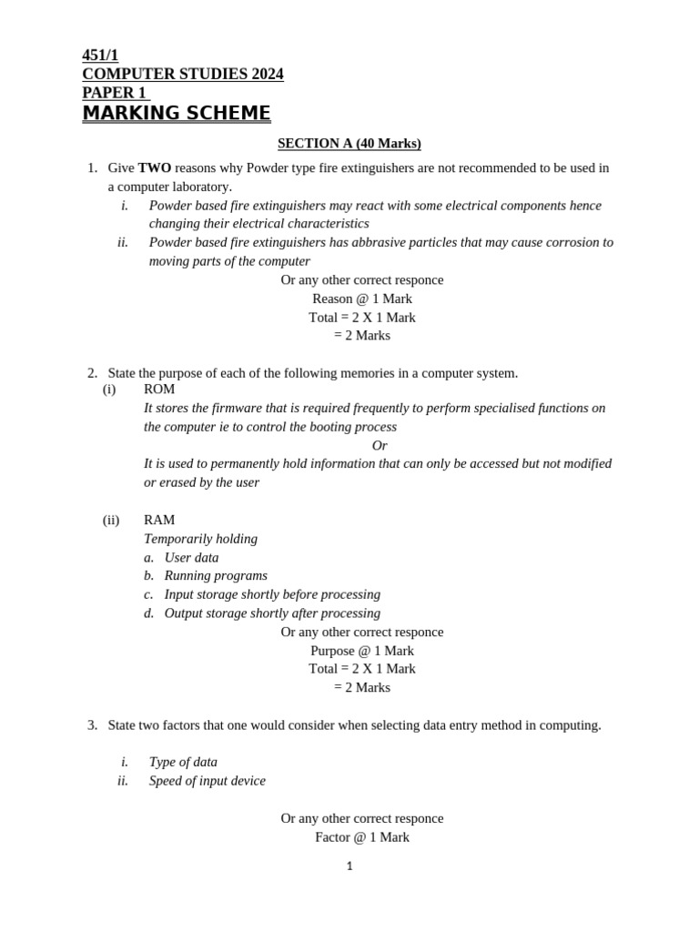 Comp p1 Ms 1 | PDF | Printer (Computing) | Operating System