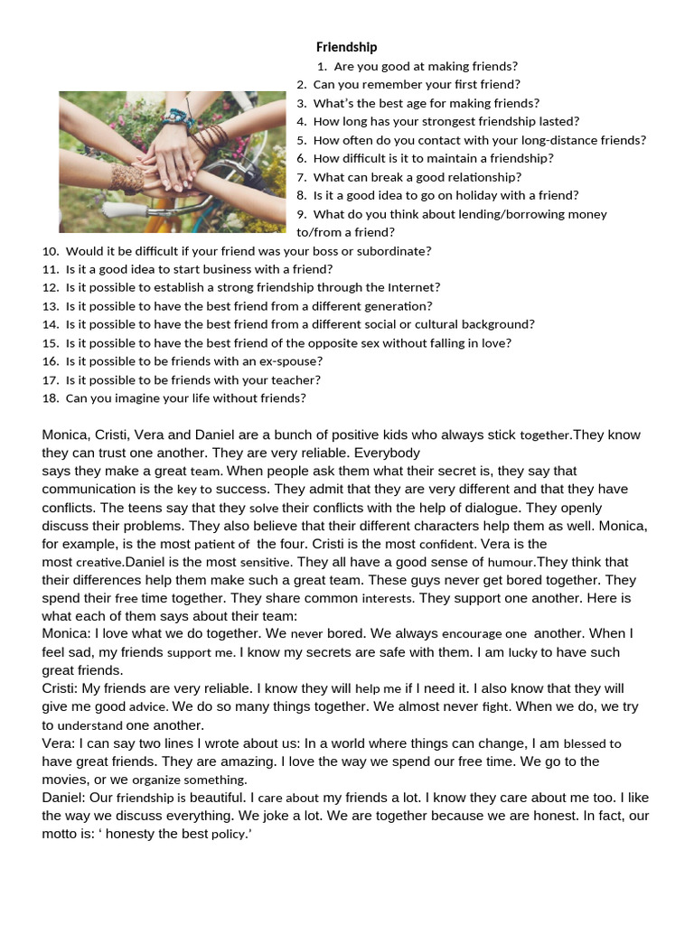 Friendship | PDF | Self-Improvement