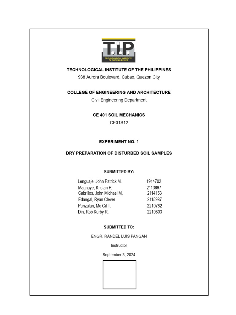 Experiment 401: Soil Sample Preparation | PDF | Experiment | Soil