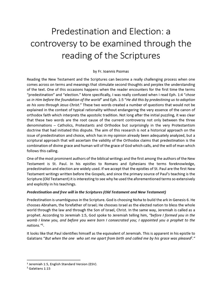 Predestination and Election A Controvers-55364274 | PDF | Predestination | Grace In Christianity