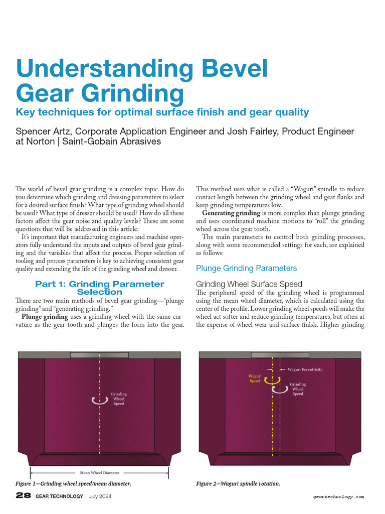 Bevel Gear Grinding Techniques Explained | PDF | Grinding (Abrasive ...