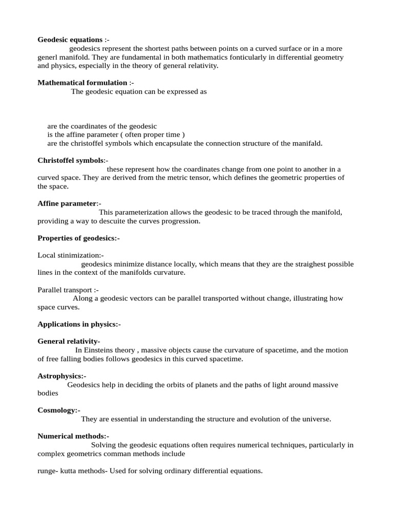 Geodesic Equations in Black Hole Physics | PDF | Black Hole | General ...
