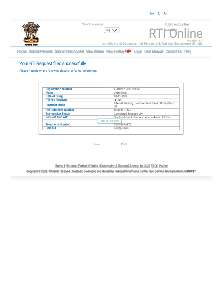 RTI Online filled form | PDF | Banking | Service Industries