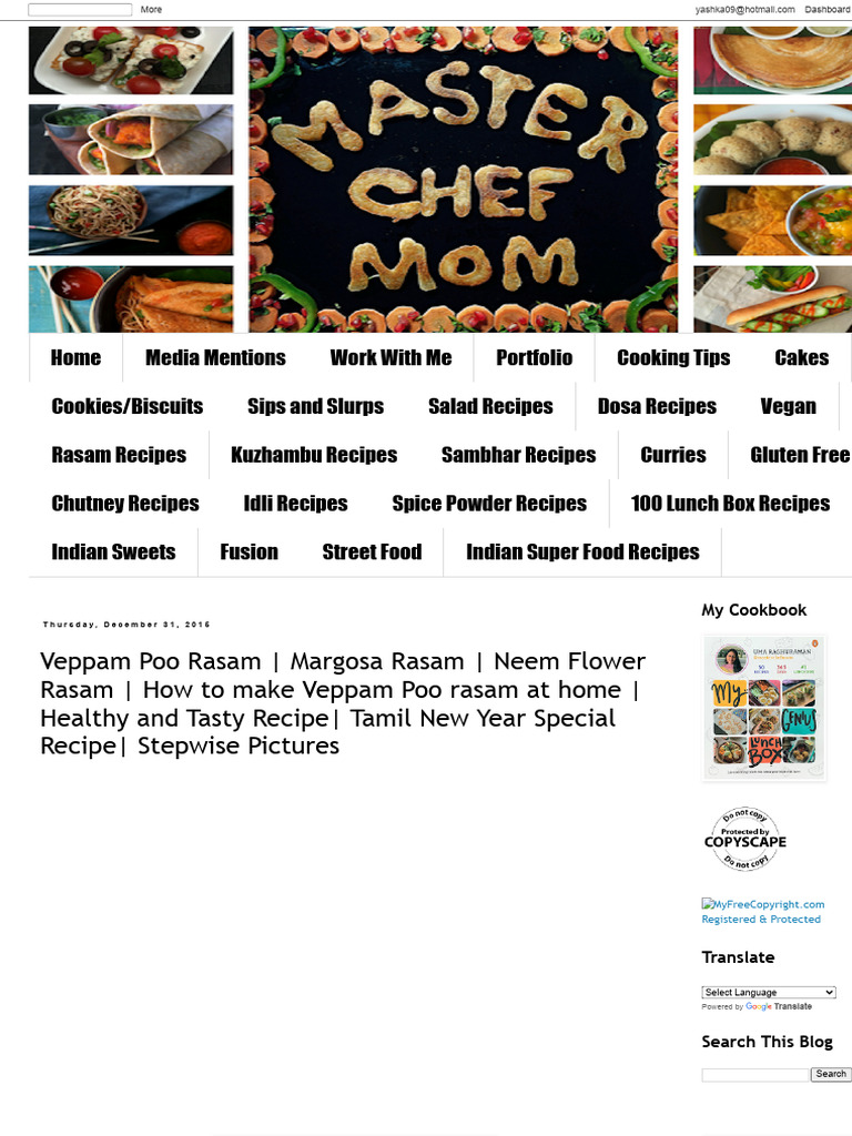 MASTERCHEFMOM - Veppam Poo Rasam - Margosa Rasam - Neem Flower Rasam ...