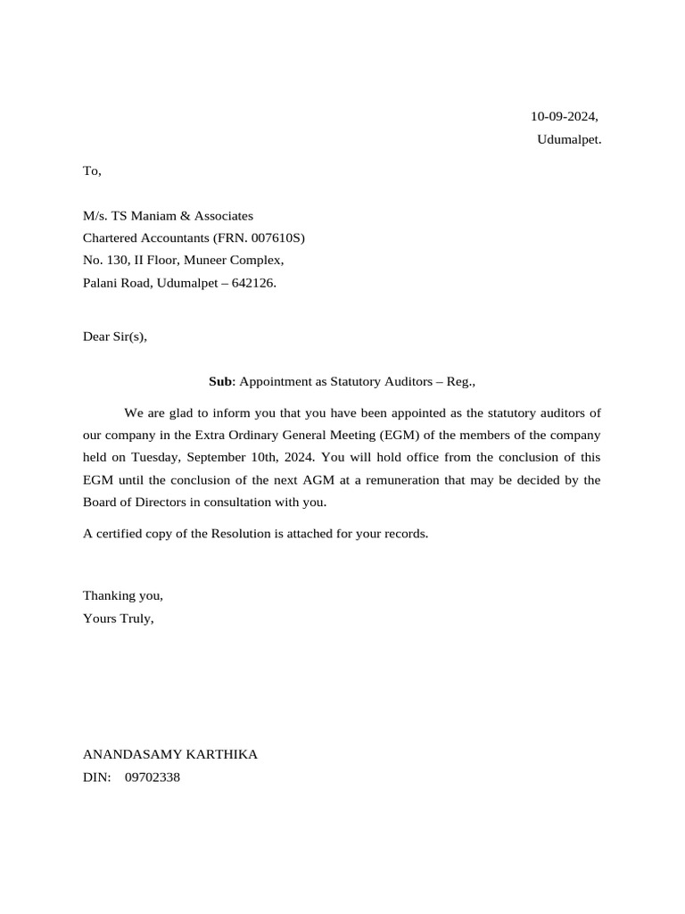 Appointment Letter | PDF