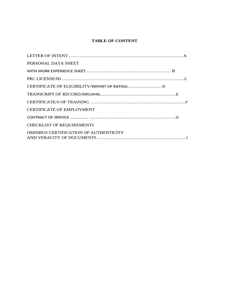 Table of Content 1 | PDF