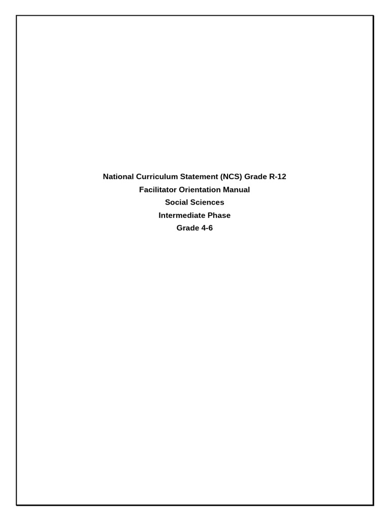 FACILITATOR'S ORIENTATION MANUAL CAPS Social Sciences | PDF | Lesson ...