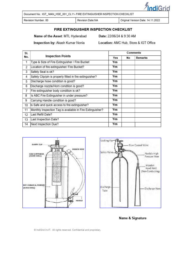 Fire Exitingusher Checklist MTL 2024-June - PDF 1 | PDF