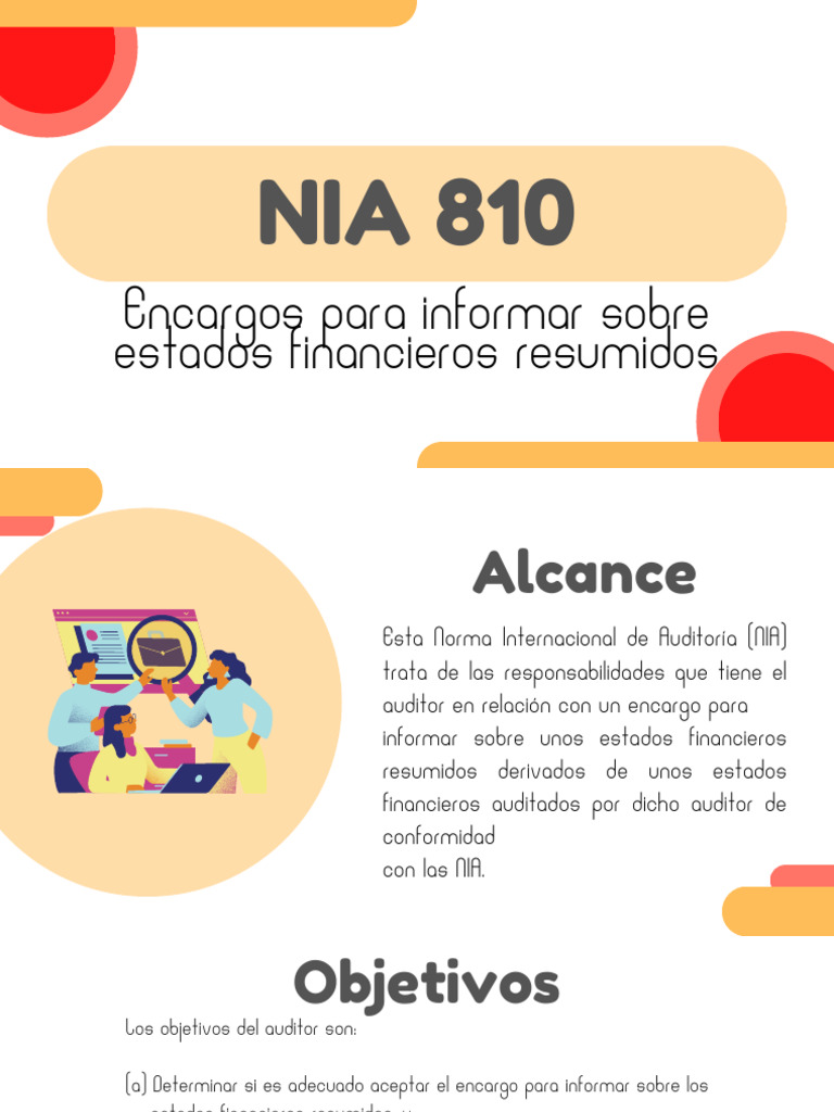 Presentación NIA 810 | PDF | Finanzas y dinero